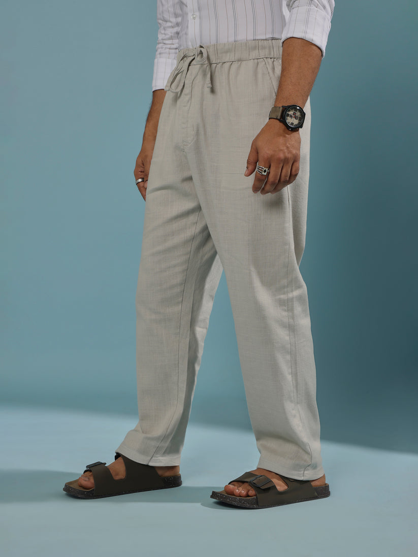 Gwynetha - Loose Fit Linen Joggers - Light Grey – Espanshe