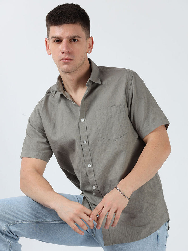 Stack Gray Linen Shirt – Espanshe