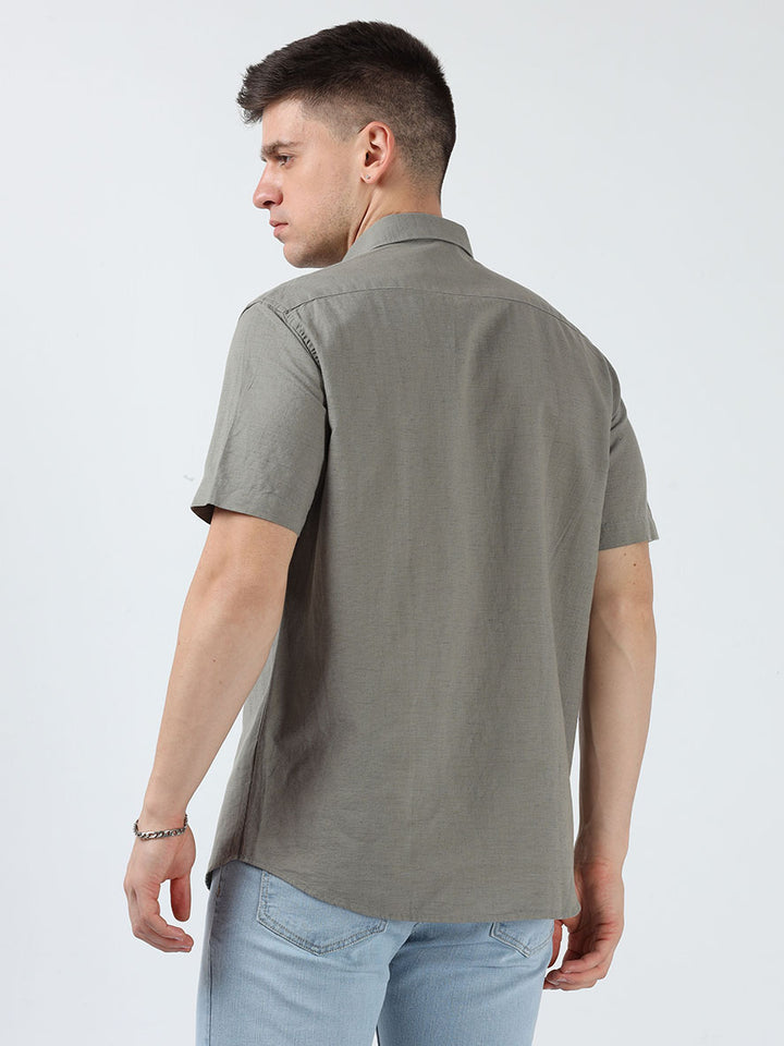 Stack Gray Linen Shirt – Espanshe