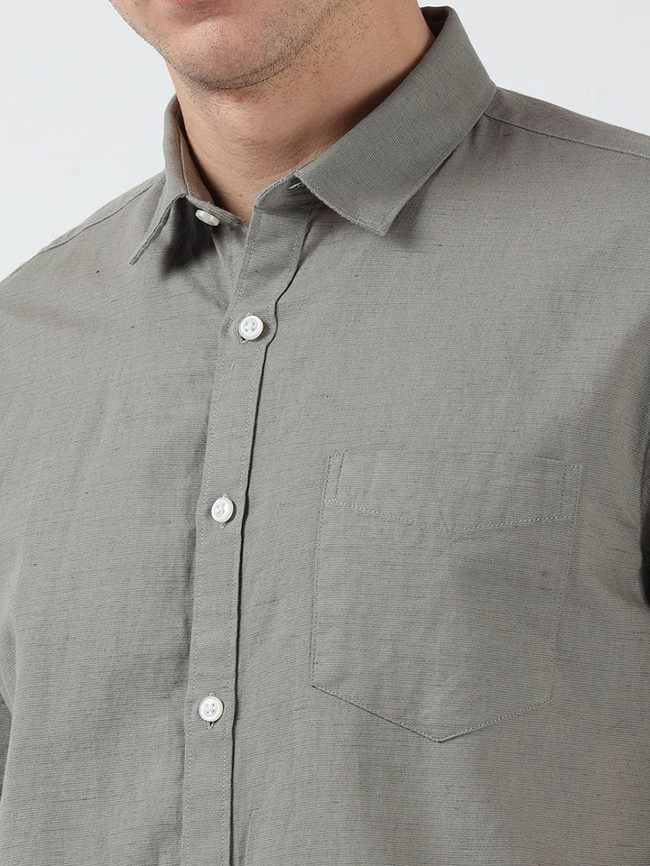 Stack Gray Linen Shirt – Espanshe